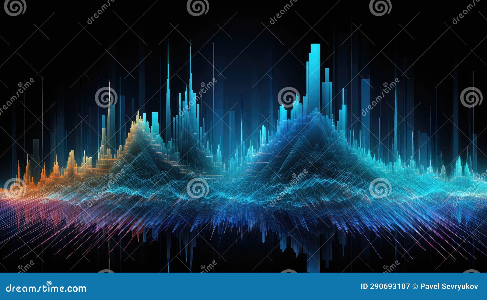 3d Soundwave Elevation Data Stock Illustration - Illustration of ...
