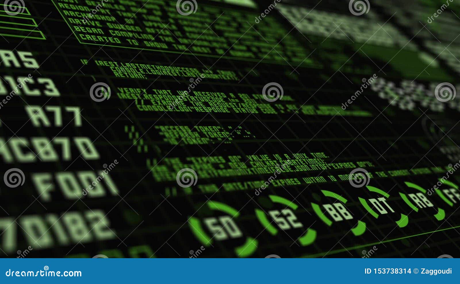 3D Source Code Programming Process HUD Stock Footage - Video of ...