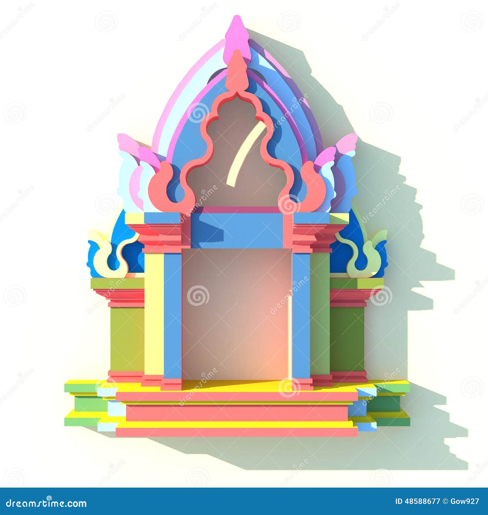 3D of South-east Asian Pavilion or Temple Front View Stock Illustration ... 3D of South-east Asian Pavilion or Temple Front View Stock Illustration ...