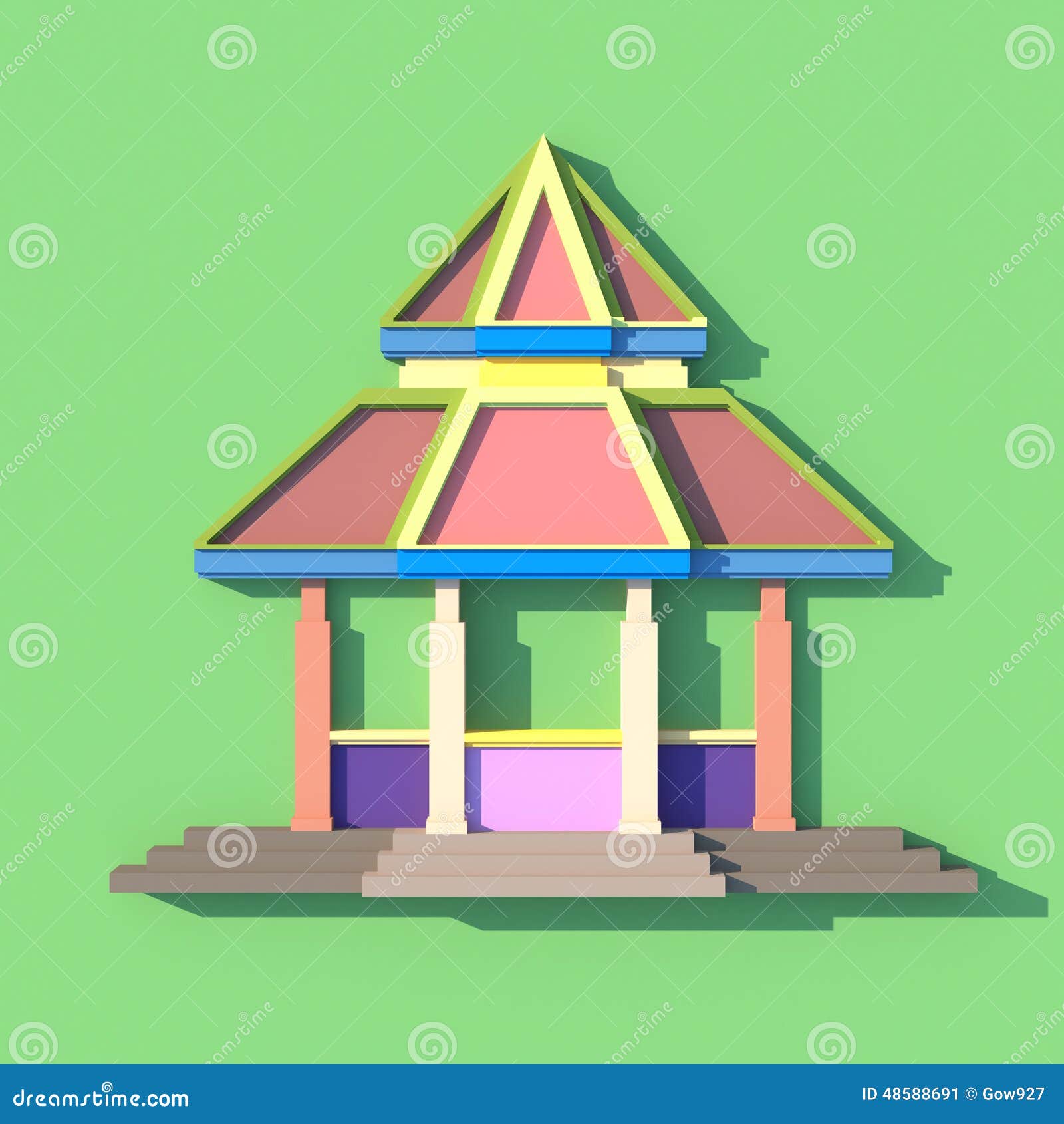 3D of South-east Asian Pavilion or Temple Front View Stock Illustration ... 3D of South-east Asian Pavilion or Temple Front View Stock Illustration ...