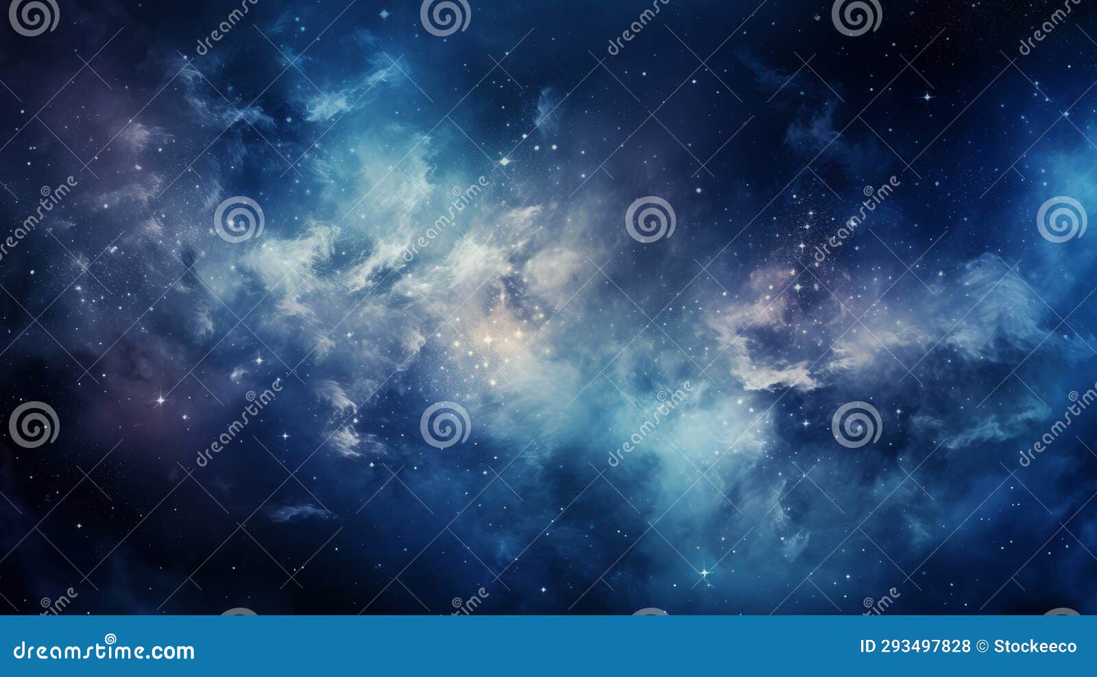 Misty Blue Galaxy with Stars: Nasa Night Sky Photography Stock ...