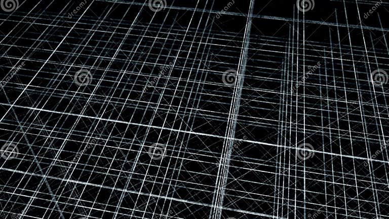 3D Space with Grid of Lines. Animation. Multi-level Grid of Thin Lines ...