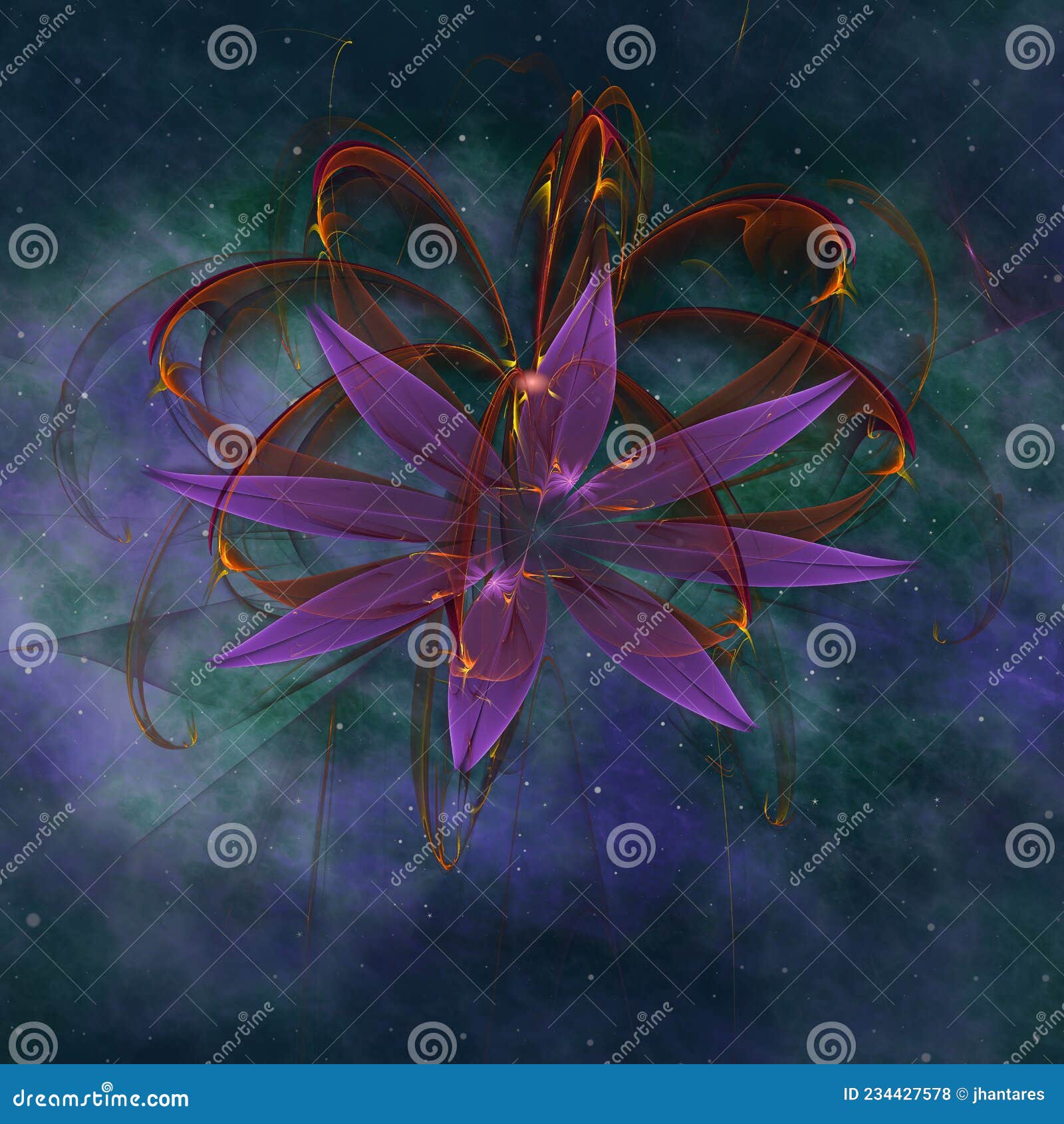 3d Space Nebula Fractal Graphic Stock Illustration - Illustration of ...