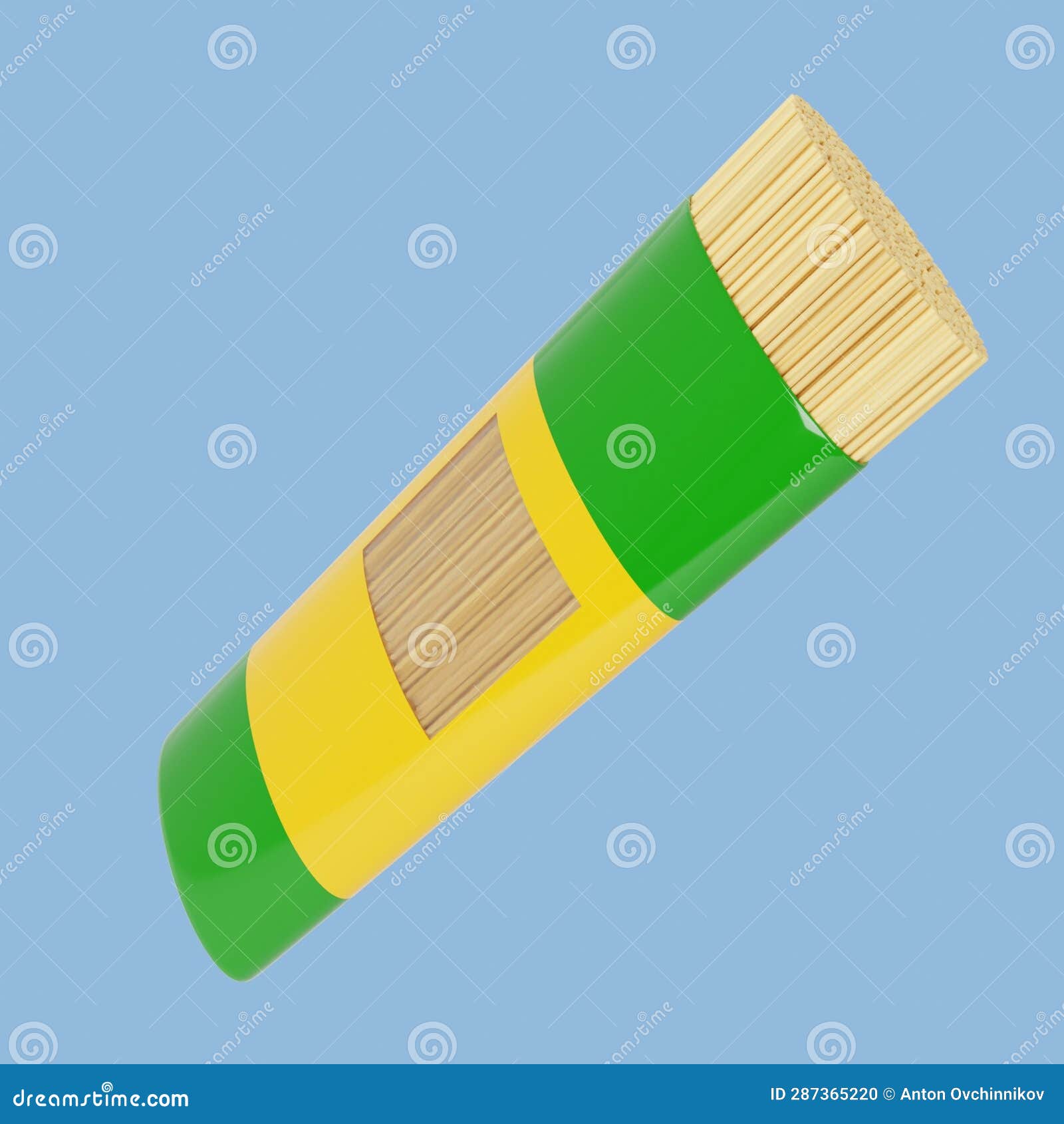 3D Spaghetti Plastic Package Isolated on Blue Stock Illustration ...
