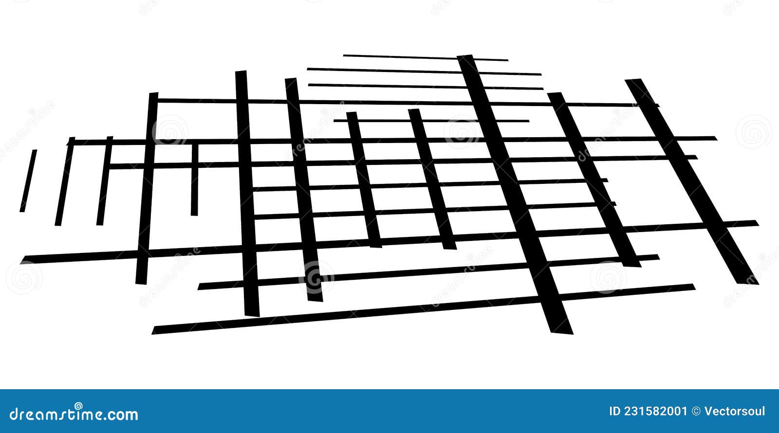 3d Spatial Grid, Mesh, Grating and Lattice Abstract Geometric Shape ...