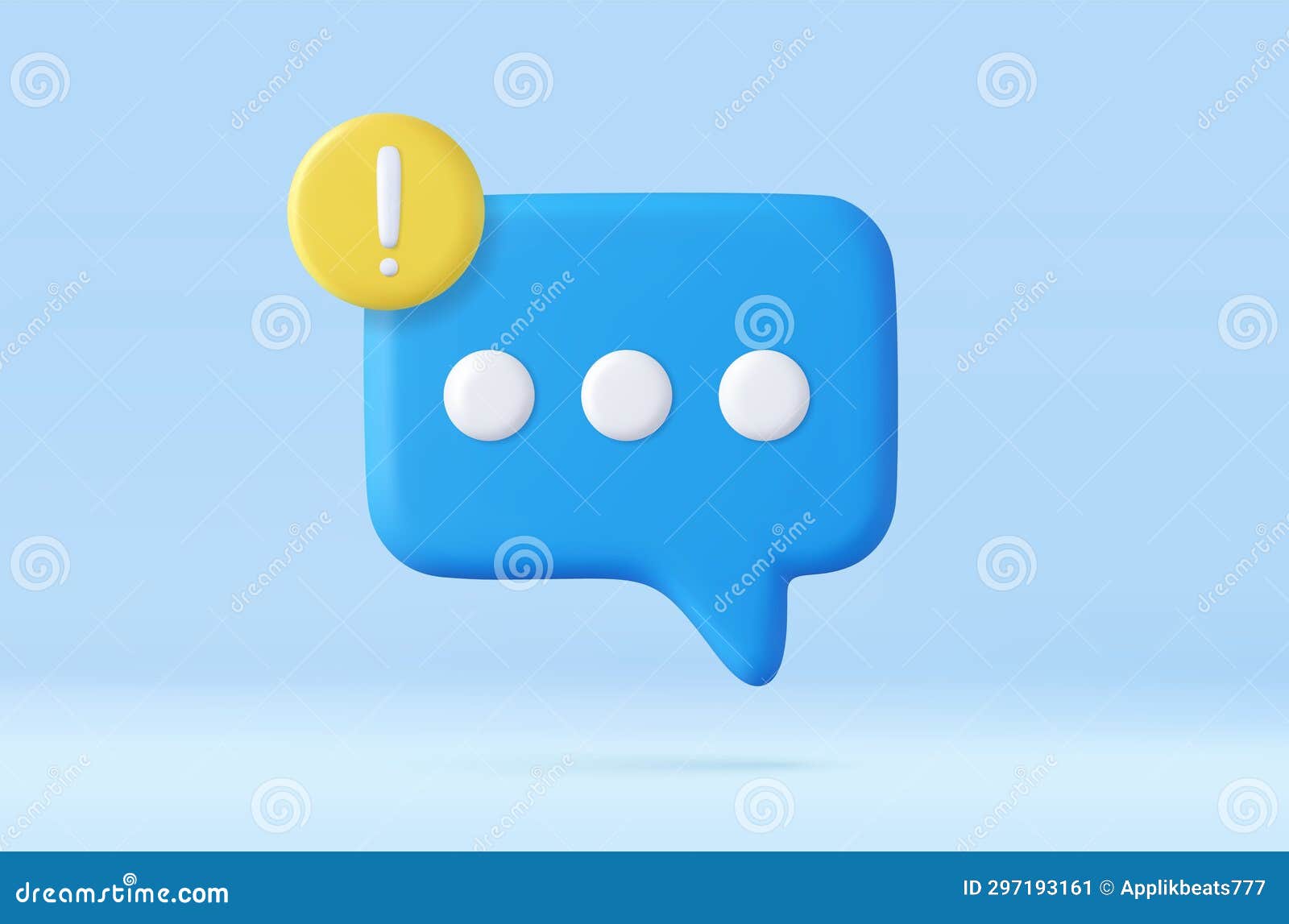 3D Speech Bubble with Alert Notification. I Stock Illustration ...