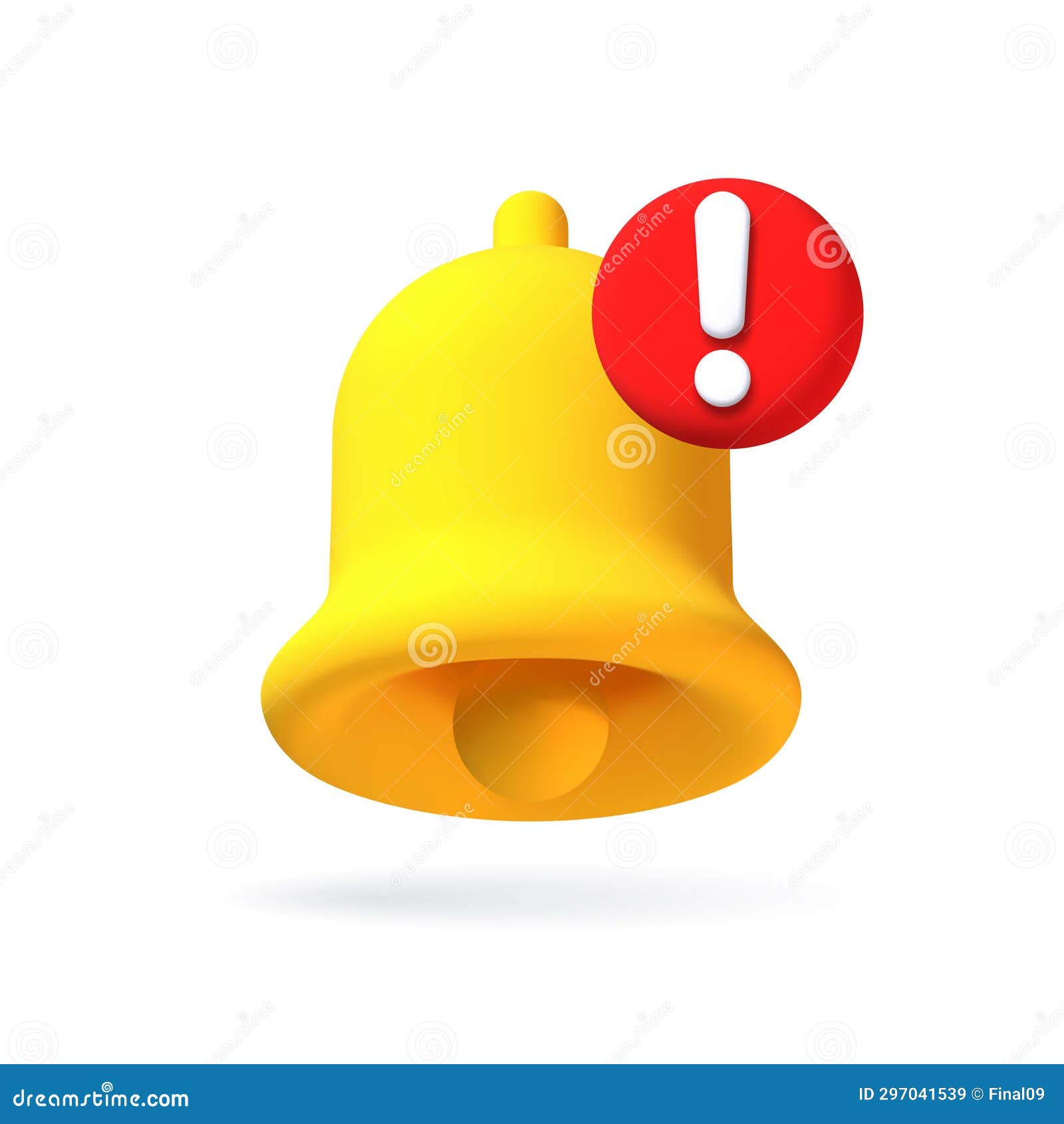 3D Speech Bubble Icon with Alert Notice. Stock Illustration ...