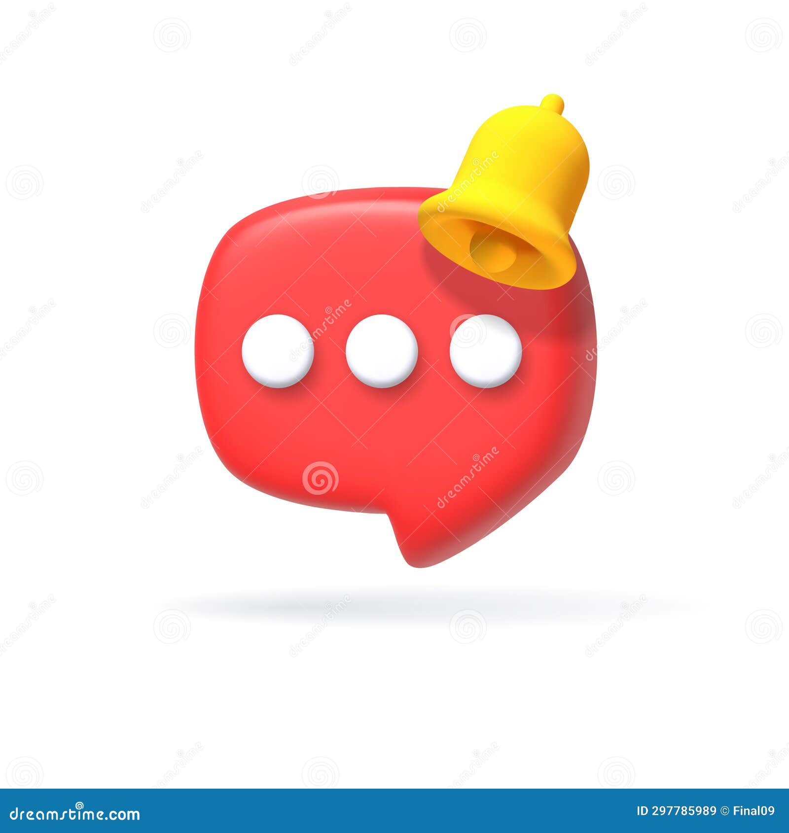 3D Speech Bubble Icon with Alert Notice. Stock Illustration ...