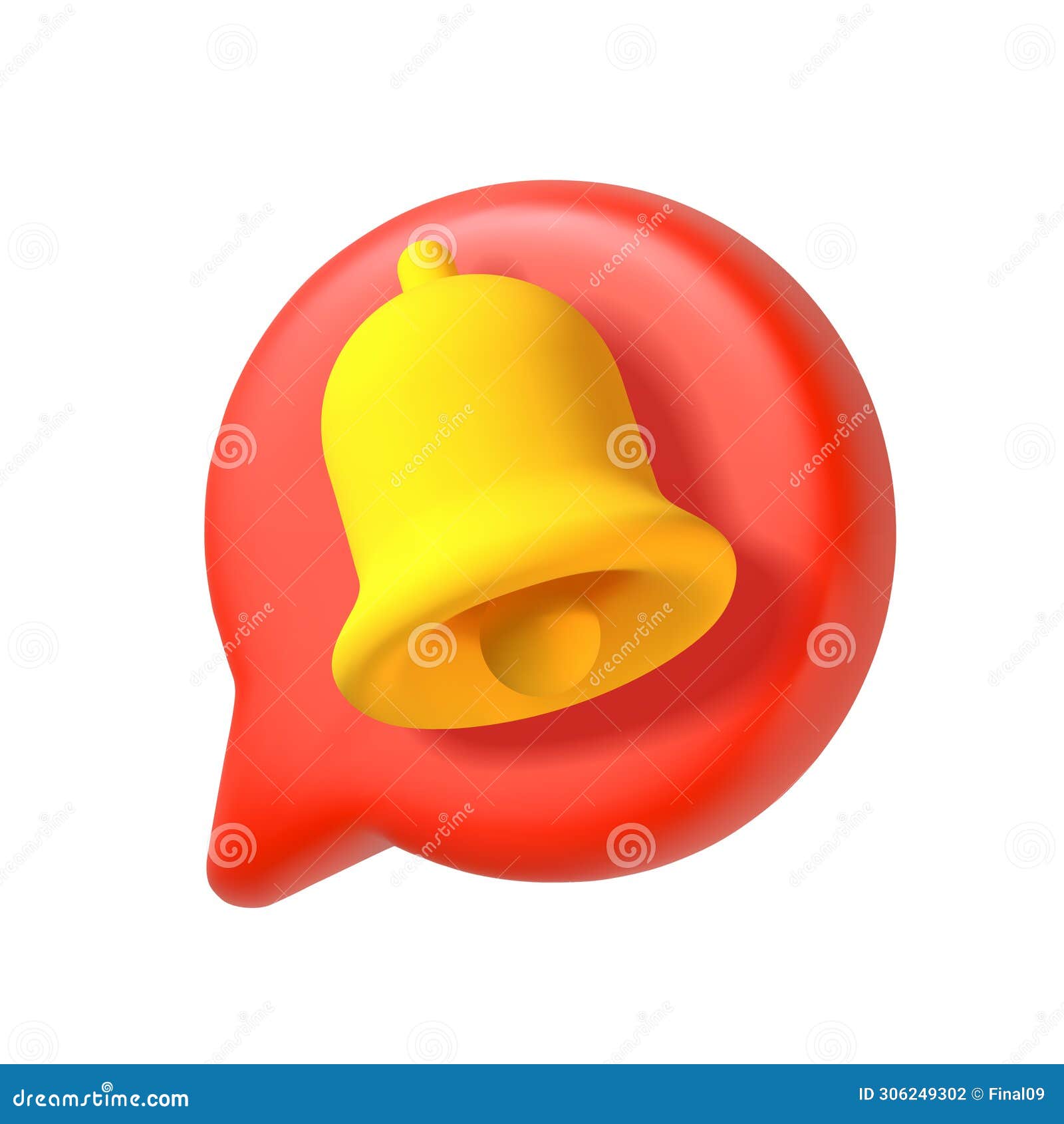 3D Speech Bubble Icon with Alert Notice. Stock Illustration ...