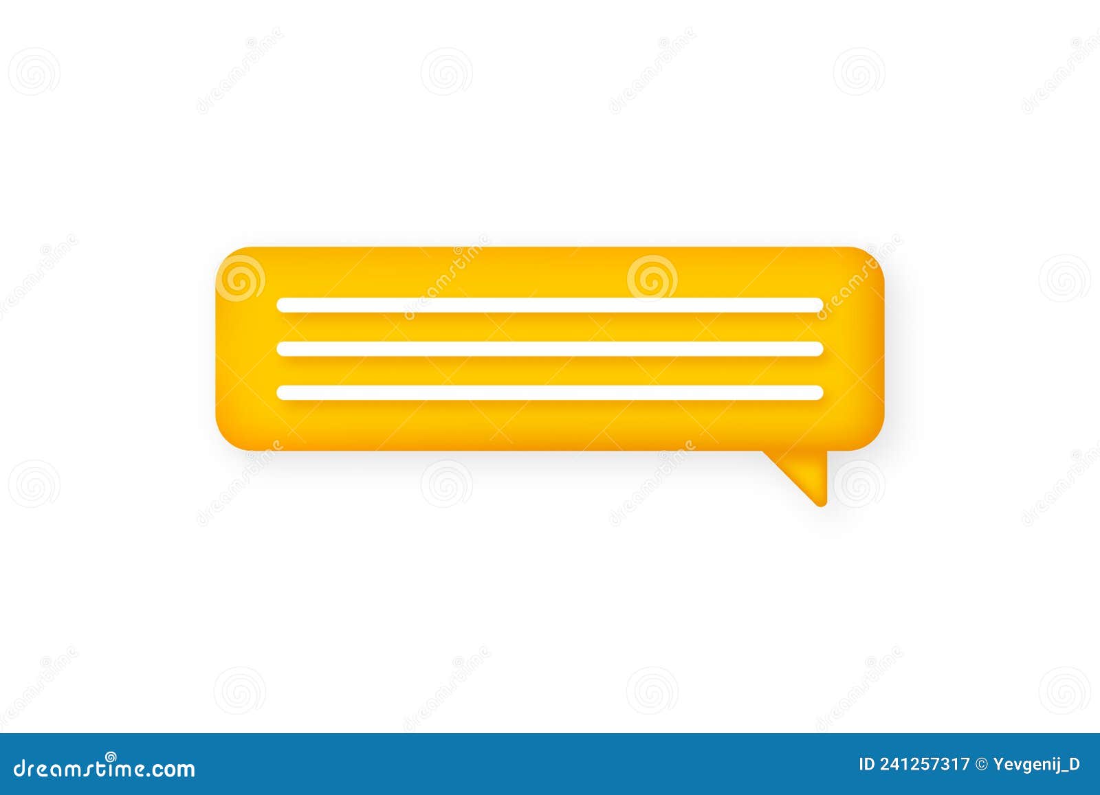 3d Speech Bubble Icon. Yellow 3d Speech Bubble, Dialog Cloud and Blank ...