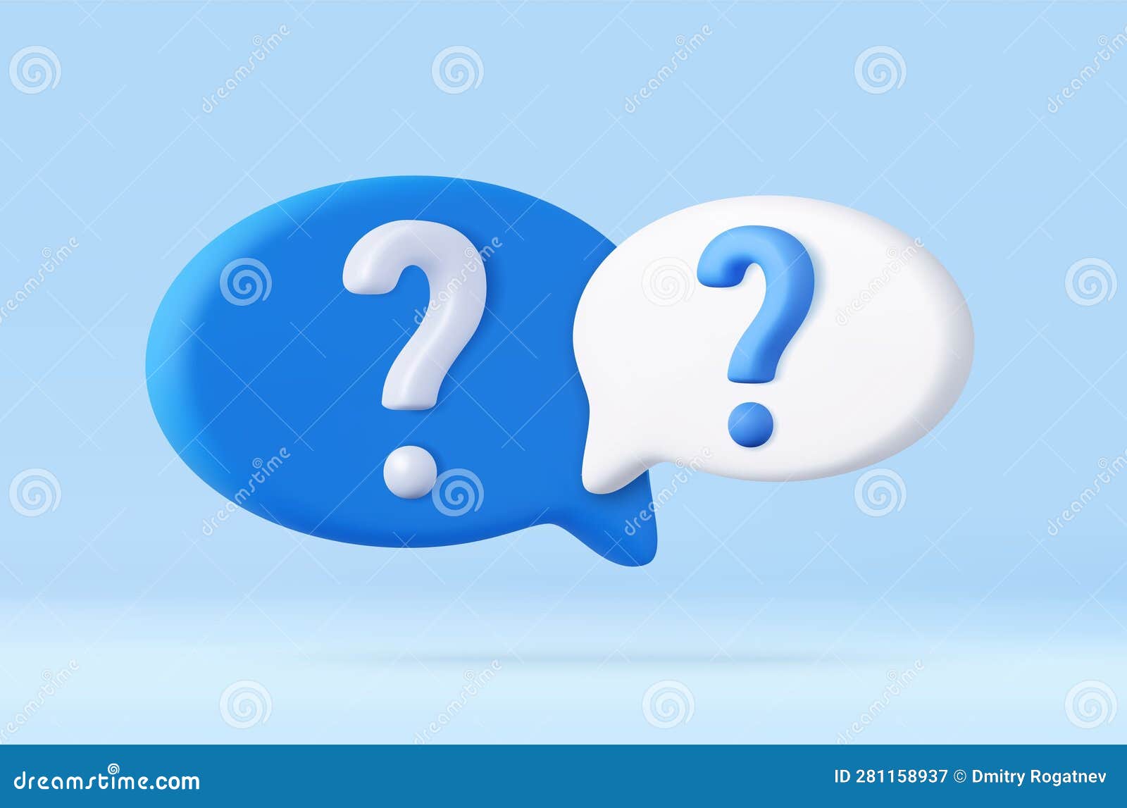 3d Speech Bubble with Question Mark. Stock Vector - Illustration of ...