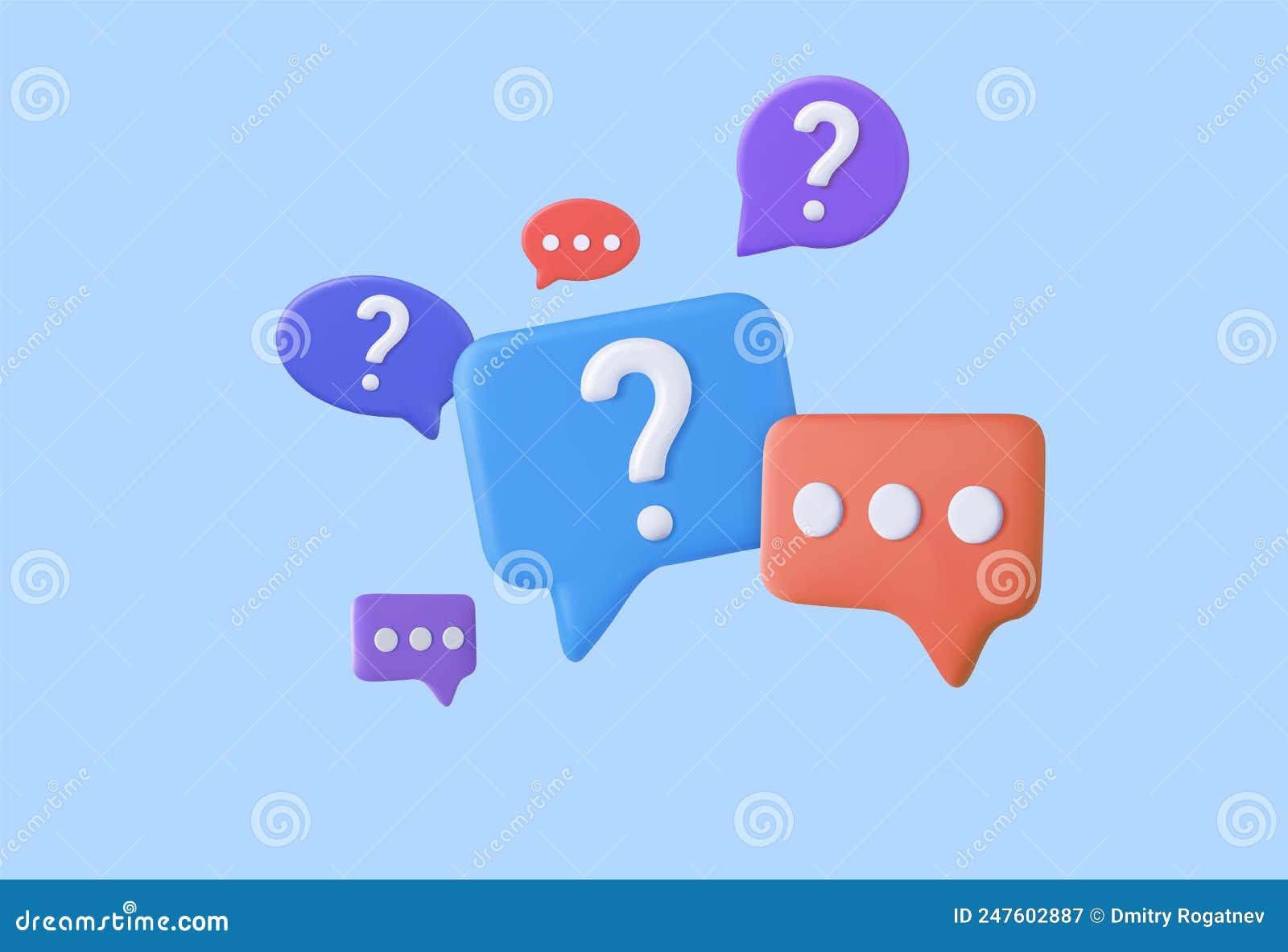 3d Speech Bubble with Question Mark. Stock Vector - Illustration of ...