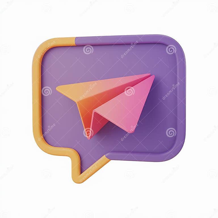 3d Speech Bubble WeChat Message Icon Stock Illustration - Illustration ...