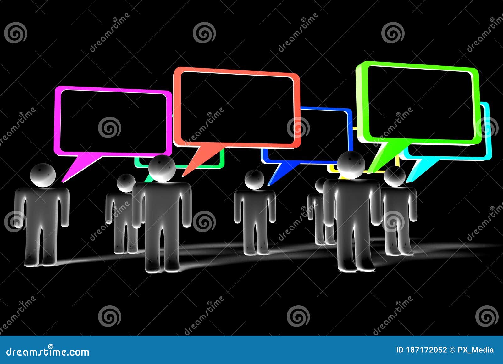 Cartoon Characters, Speech Bubbles - Communication Concept Stock ...