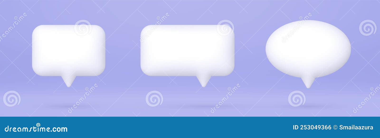 3d Speech Bubbles Set, Realistic White Chat Dialogue Quotes, Social ...