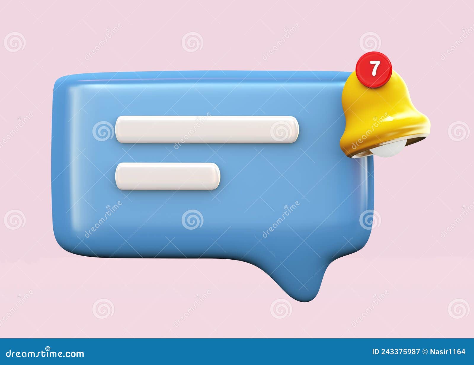 3d Speech Chat Bubble with Notification Stock Illustration ...