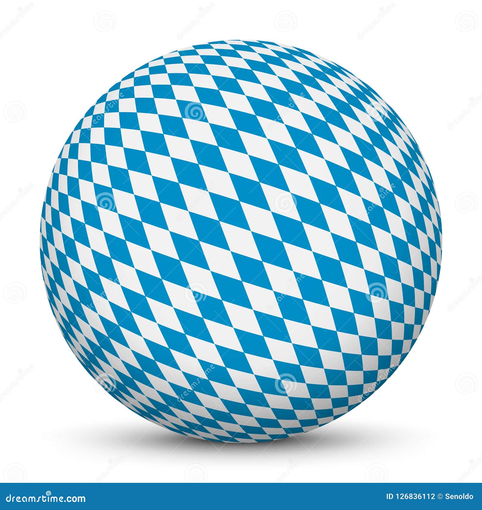 3D Sphere with Bavarian Diamond Pattern Texture Stock Illustration ...