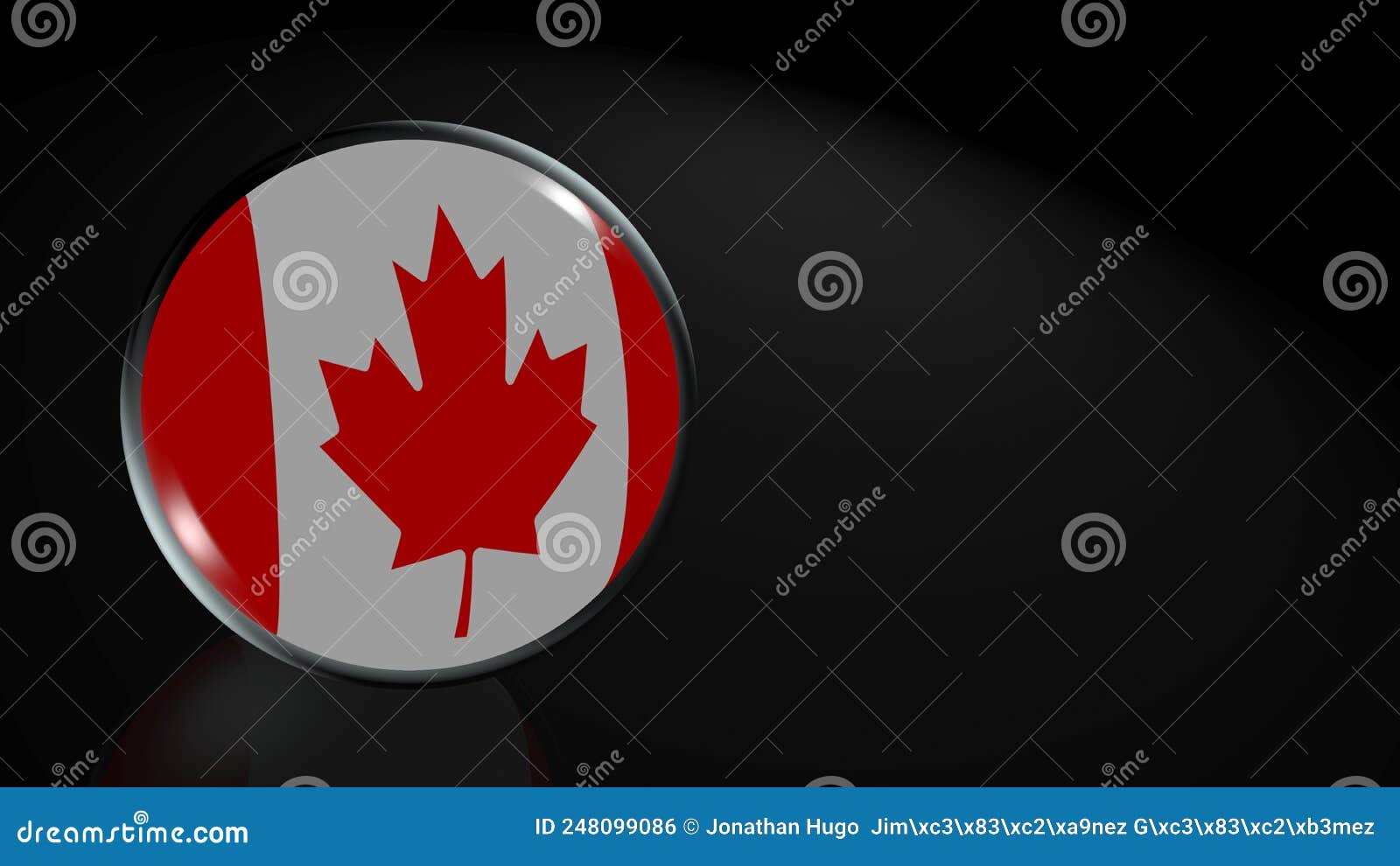 3D sphere Canada flag stock illustration. Illustration of reflection ...