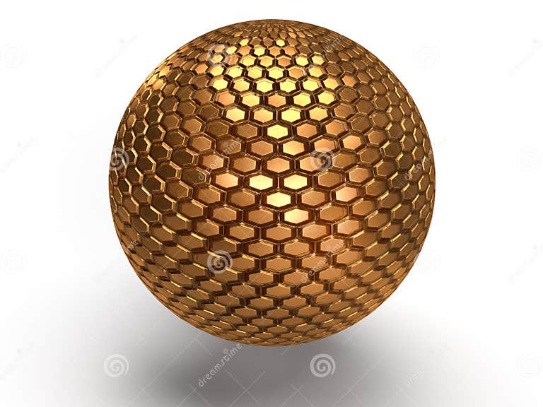 3d Sphere Formed by Hexagonal Patterns with Metallic Gold Effect Stock ...