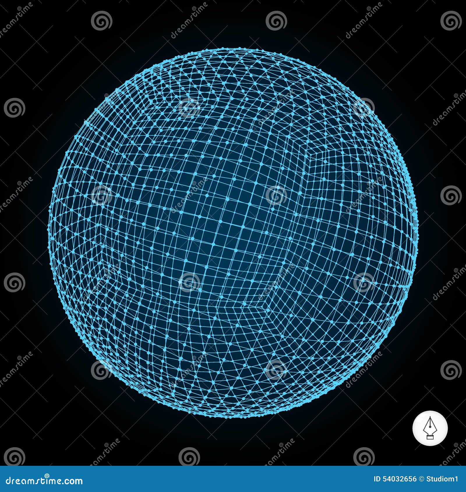 3d Sphere. Global Digital Connections. Technology Stock Vector ...