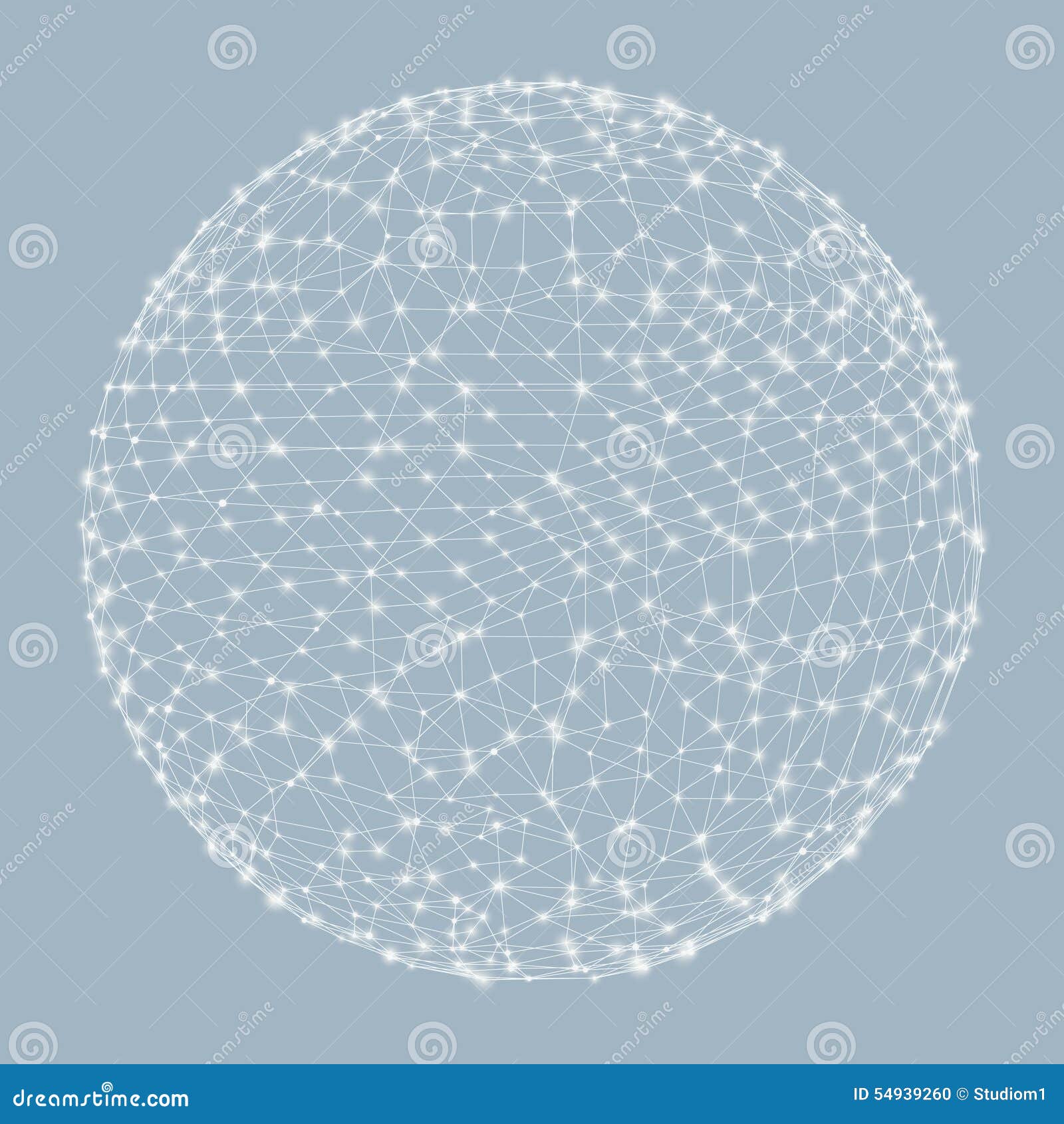 3d Sphere. Global Digital Connections Stock Vector - Illustration of ...