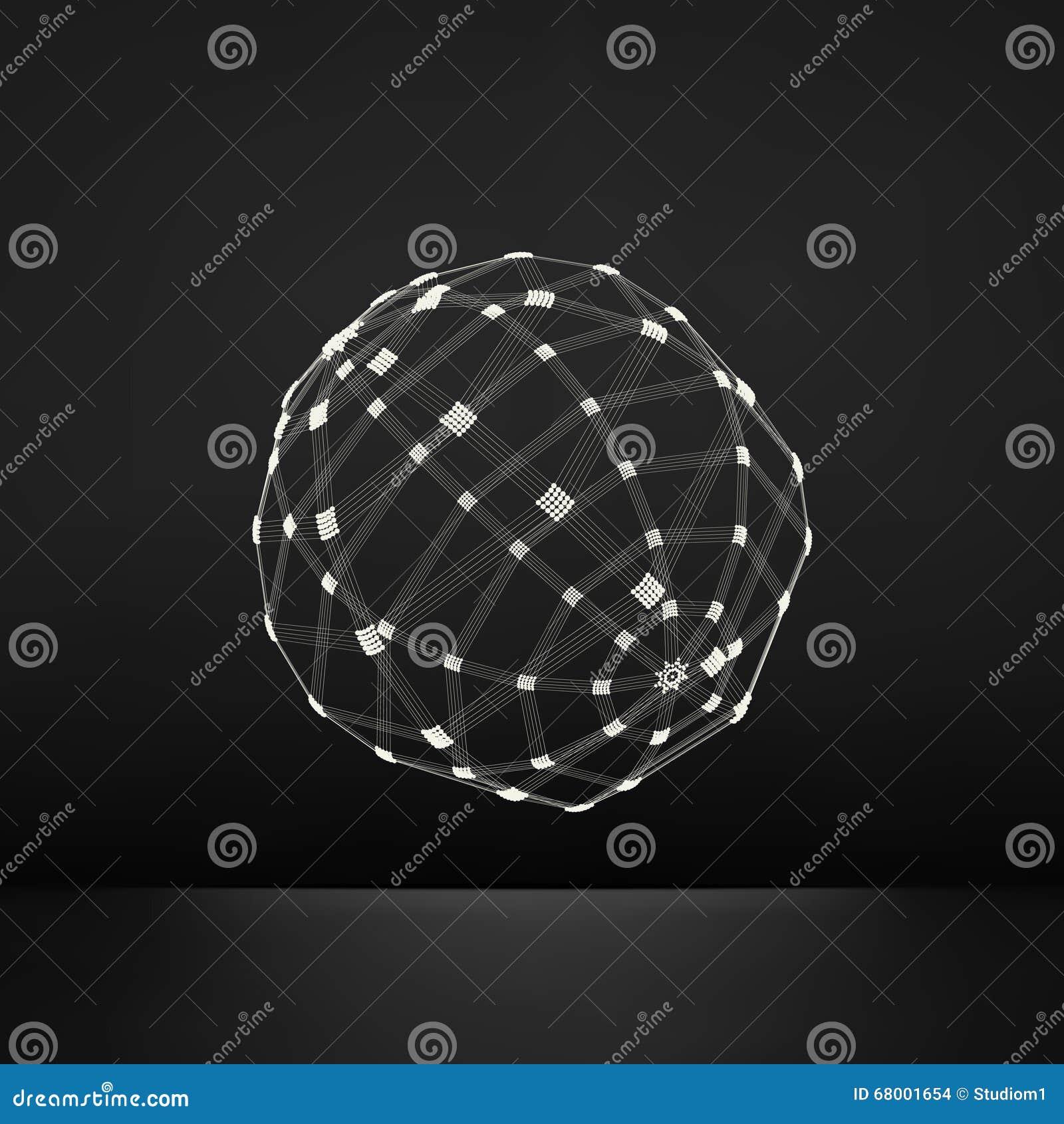 3d Sphere. Global Digital Connections. Technology Concept. Vector ...