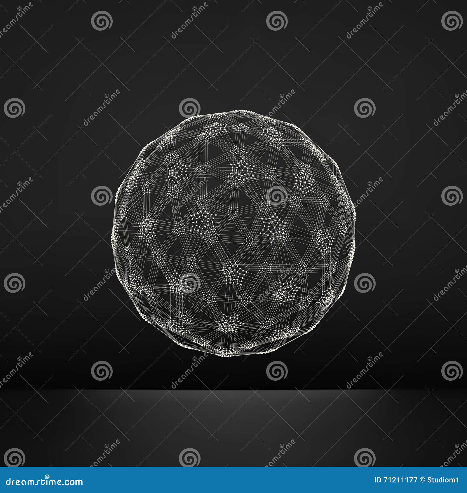 3d Sphere. Global Digital Connections. Technology Concept. Vector ...
