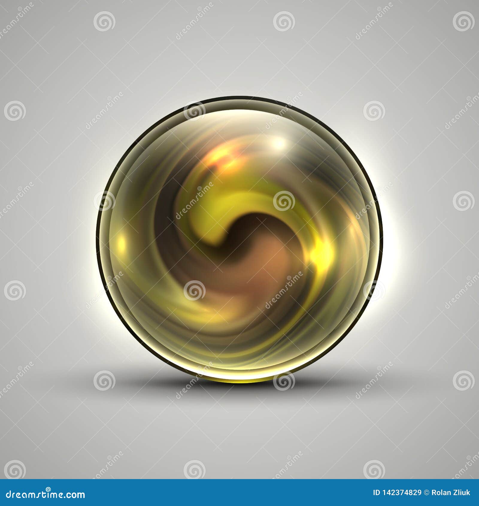 3d Sphere.Green Yellow Shiny Vibrant Color Stock Vector - Illustration ...