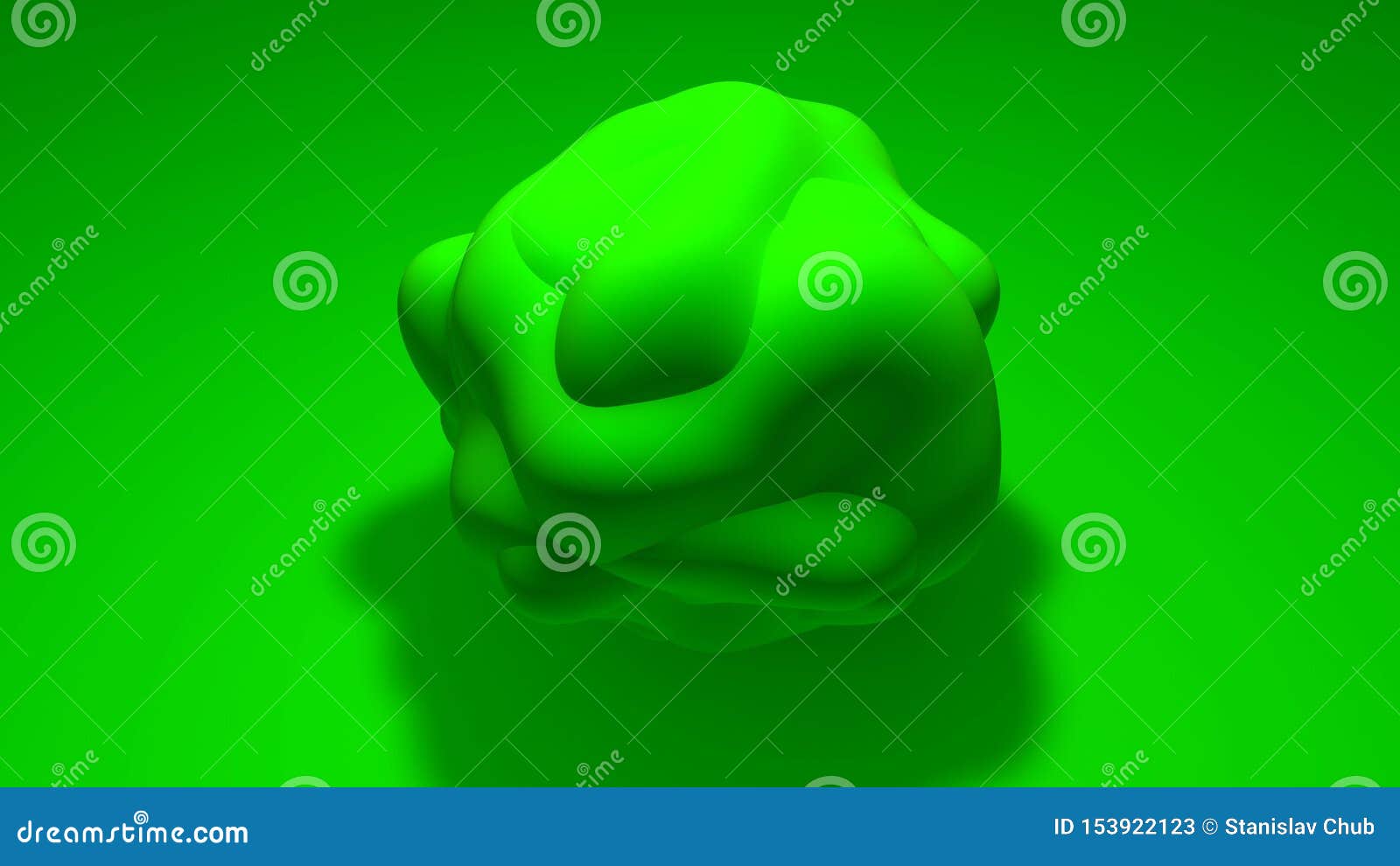 3D Sphere of Irregular Shape with a Curved Surface. the Object is Green ...