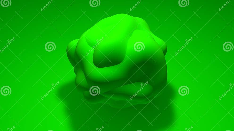 3D Sphere of Irregular Shape with a Curved Surface. the Object is Green ...