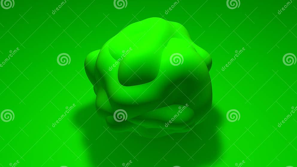 3D Sphere of Irregular Shape with a Curved Surface. the Object is Green ...