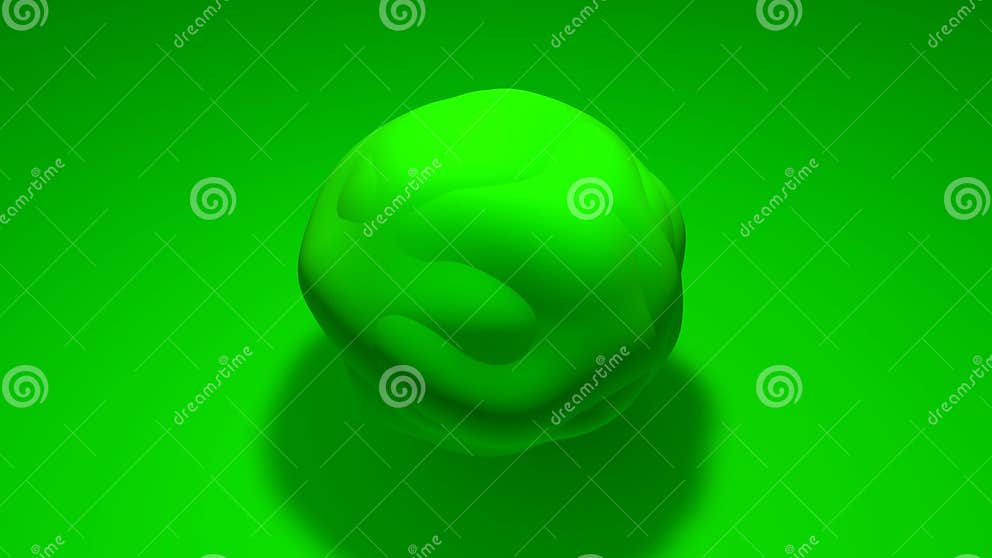 3D Sphere of Irregular Shape with a Curved Surface. the Object is Green ...