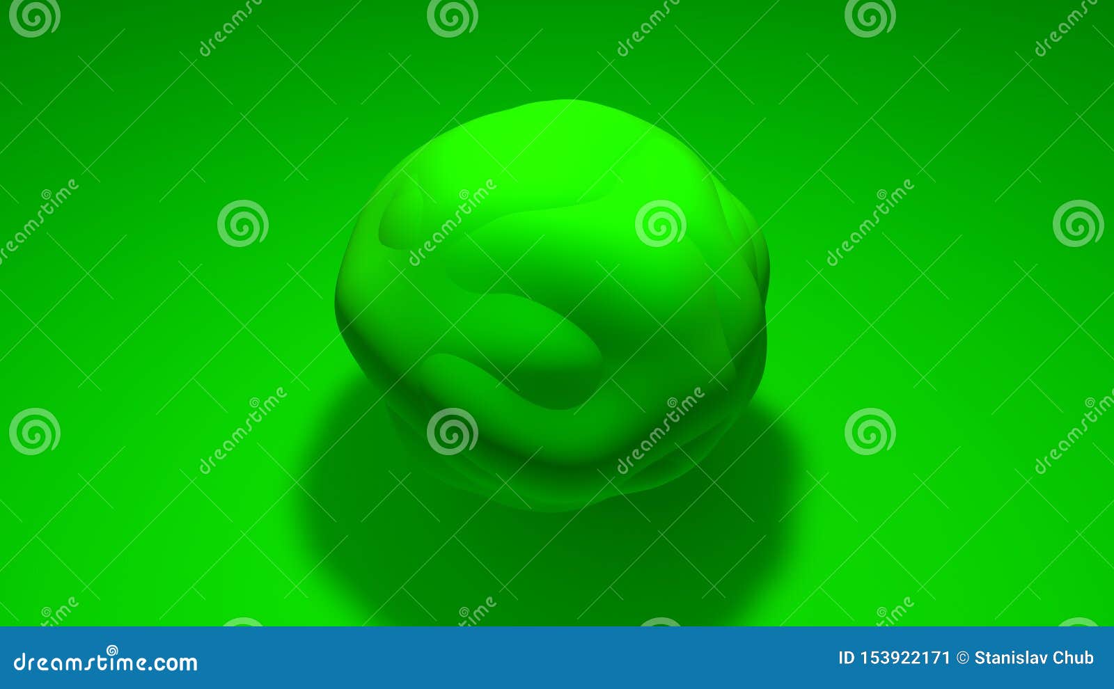3D Sphere of Irregular Shape with a Curved Surface. the Object is Green ...