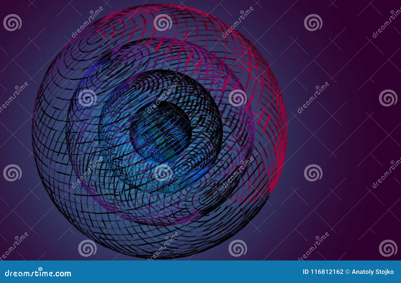 3D Sphere from Lines Connected Grid. Vector Illustration. Stock Vector ...