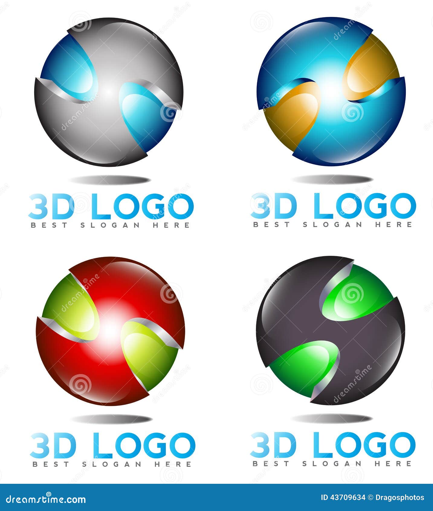 3D sphere logo stock illustration. Illustration of element - 43709634