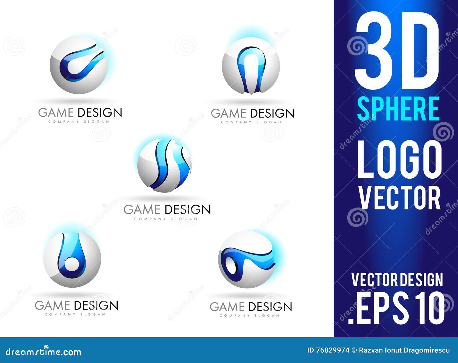 3D Sphere Logo Design Vector Stock Vector - Illustration of modern ...