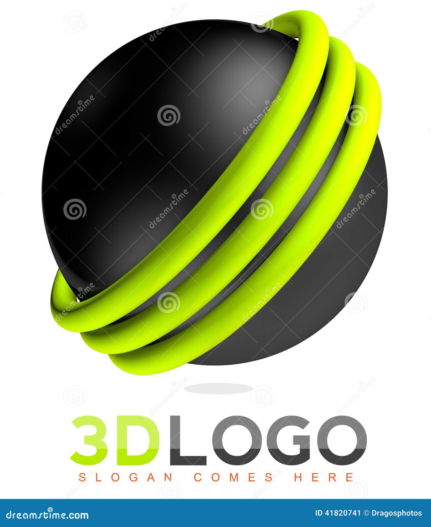 3D sphere logo stock illustration. Illustration of isolated - 41820741