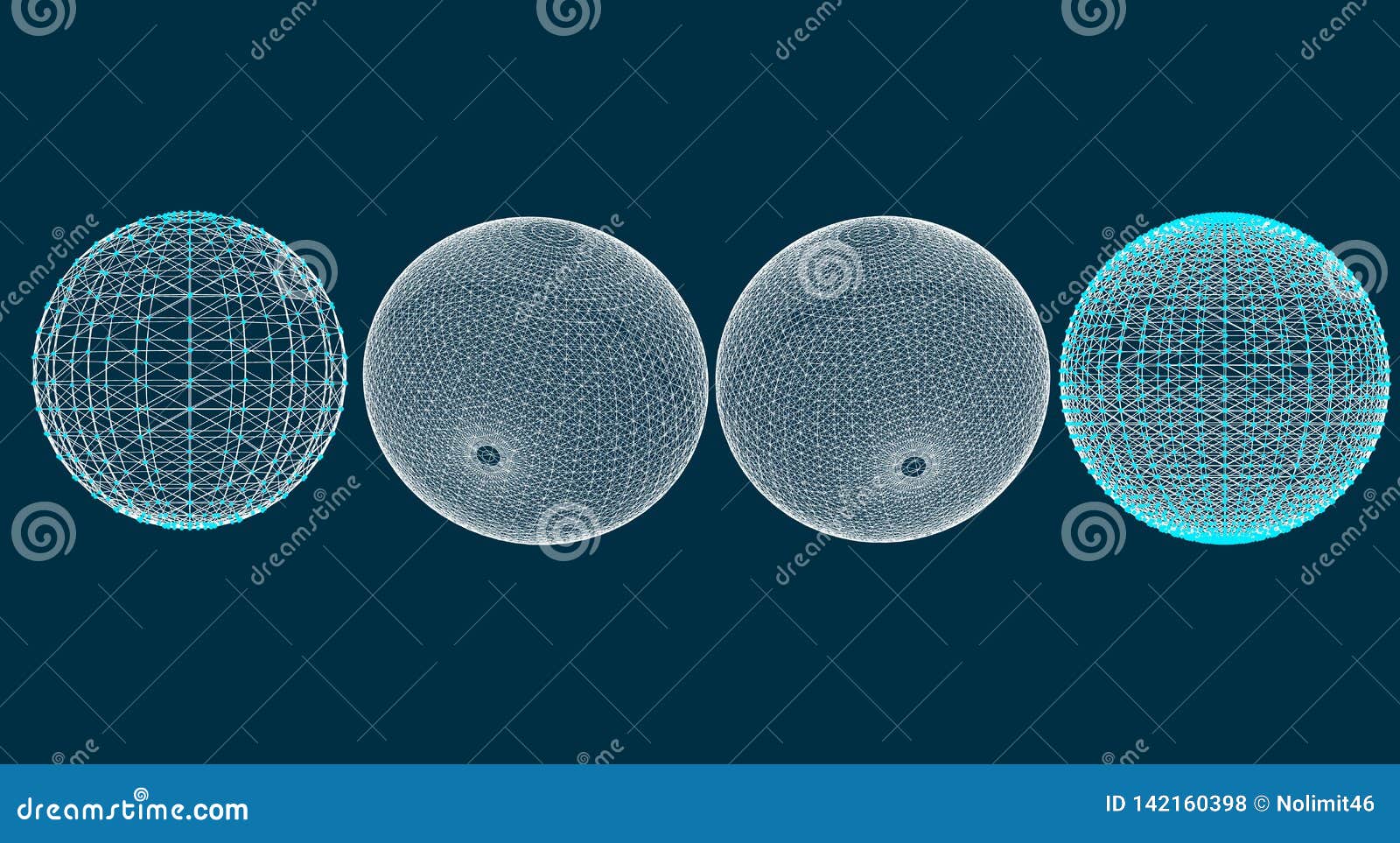 3d Sphere with Mesh Effect, Abstract Connections with Dots are in Space ...