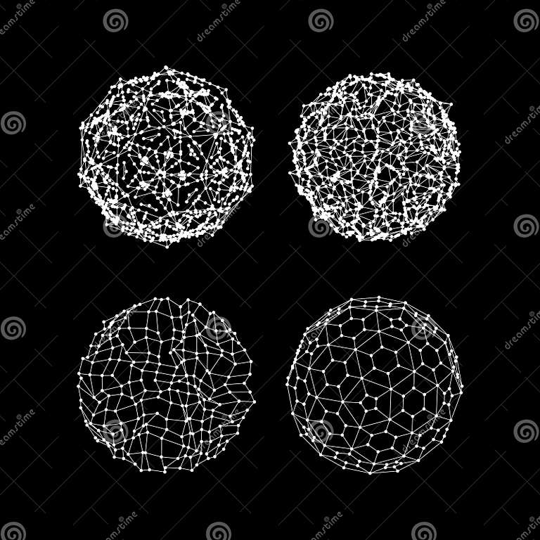 3D Sphere Mesh Grid. Ball or Sphere in Grid of Line Stock Vector ...