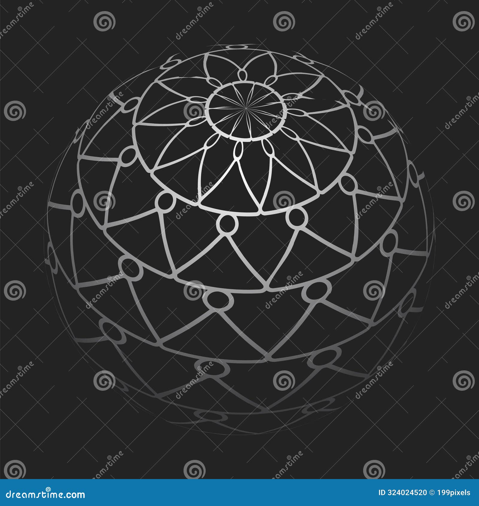 3D Sphere Mesh Grid. Ball Or Sphere In Grid Of Line. Cartoon Vector ...