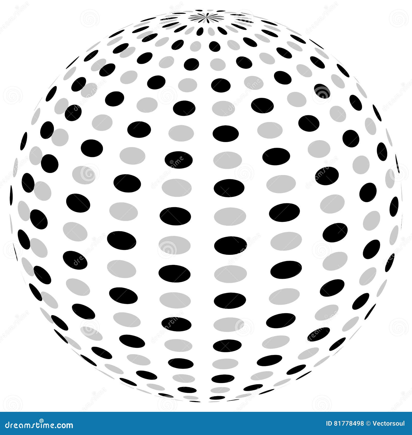 3d Sphere Orb with Textured Grayscale Surface on White. Abstract Stock ...