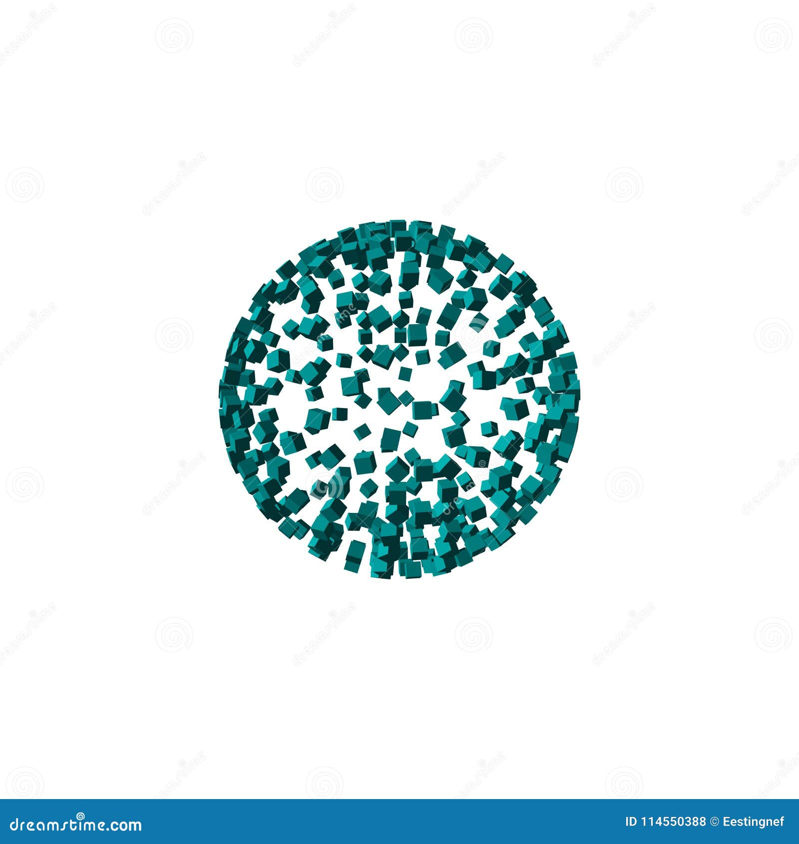 3d Sphere from Particles. Isolated on White Background Stock Vector ...