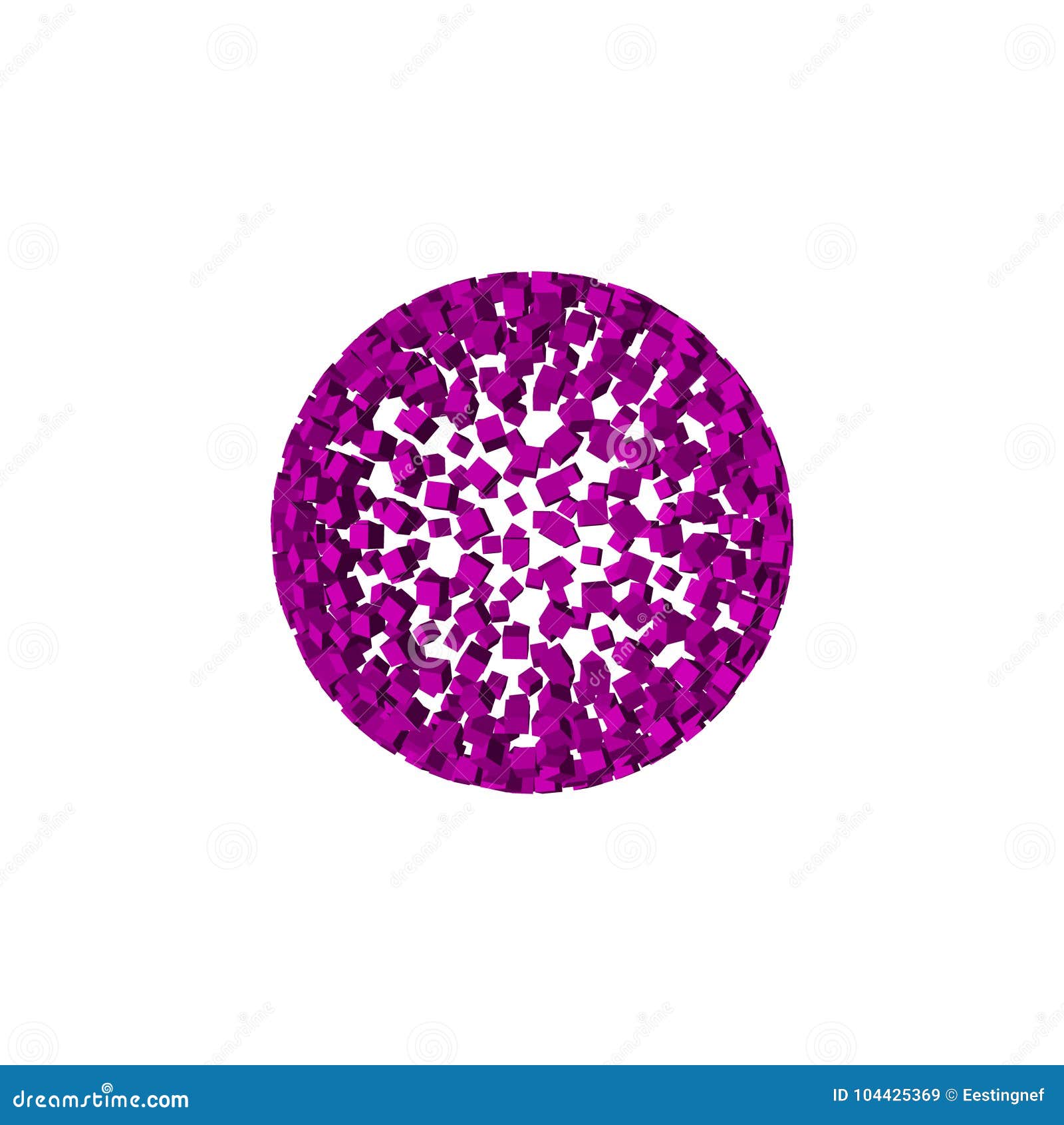3d Sphere from Particles. Isolated on White Background Stock Vector ...
