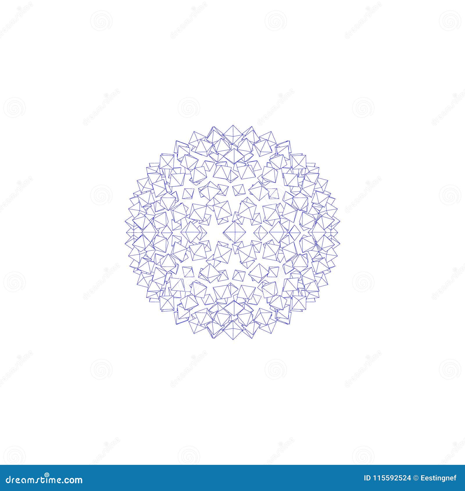 3d Sphere from Particles. Isolated on White.Vector Outline Illus Stock ...