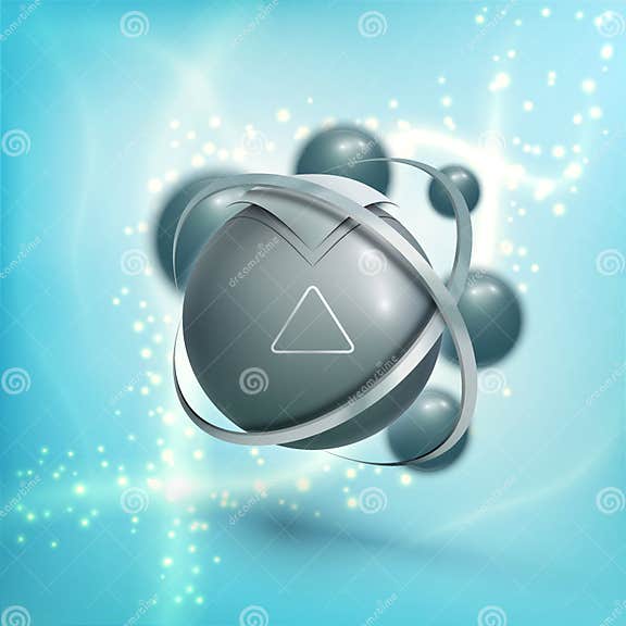 3D Sphere Wireframe Element. Abstract Molecule Design Stock Vector ...