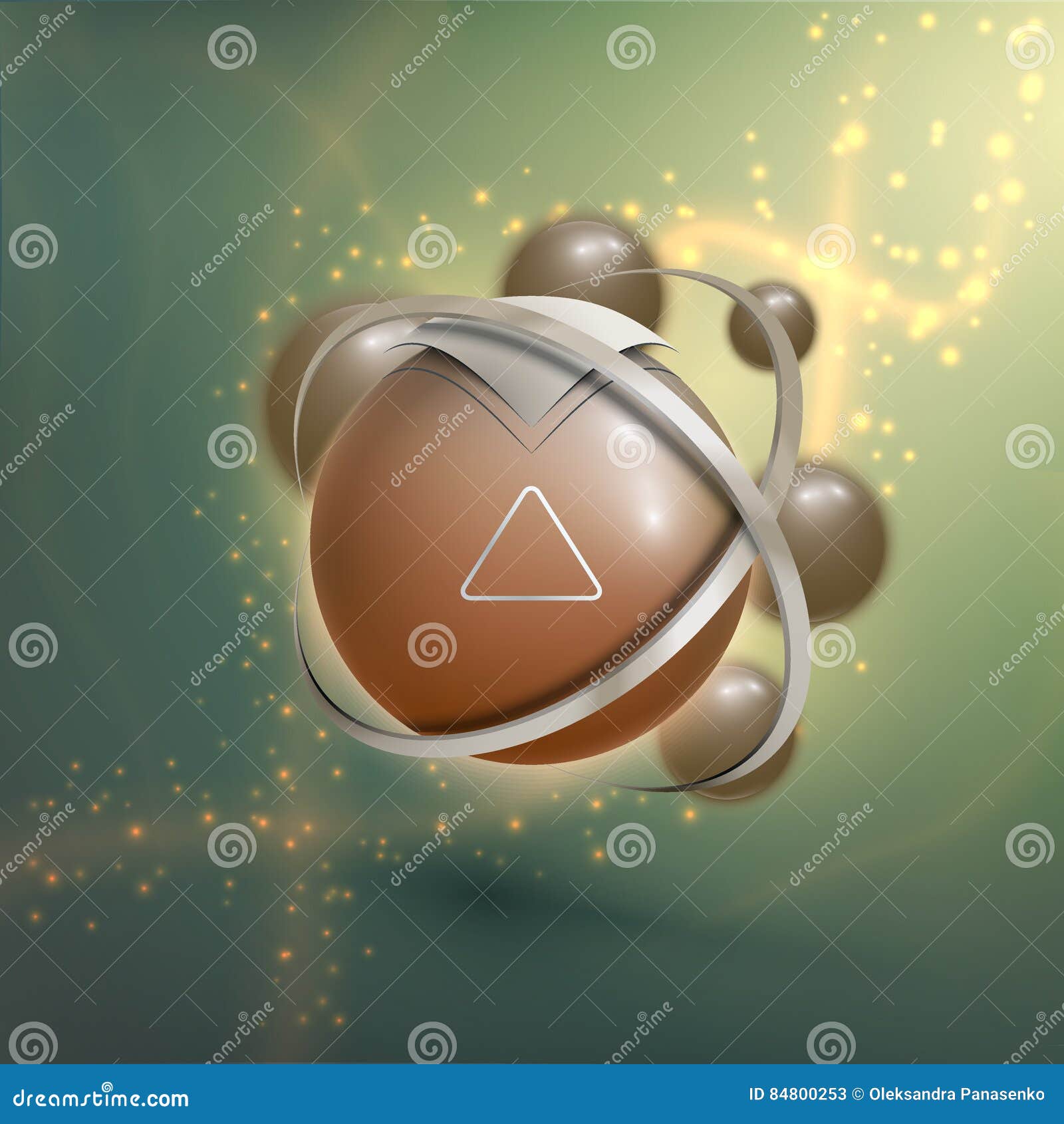 3D Sphere Wireframe Element. Abstract Molecule Design Stock Vector ...
