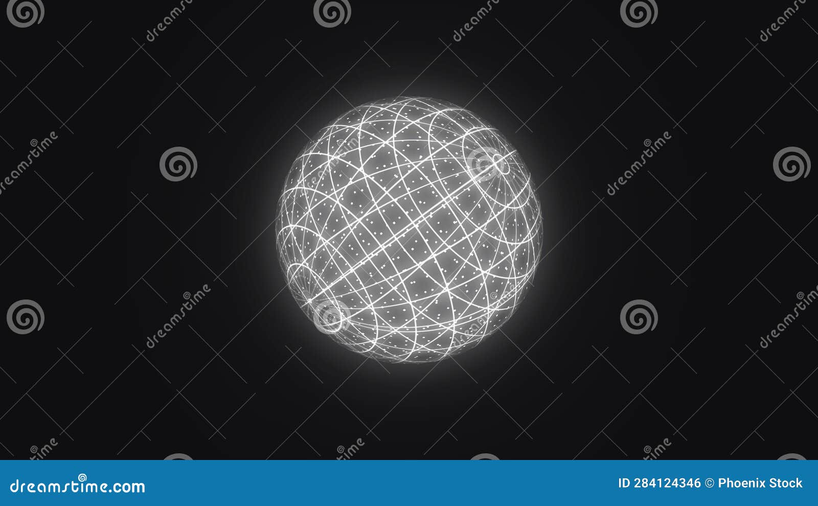 3d Sphere Wireframe Model Rotating in the Blank Background in 60fps ...