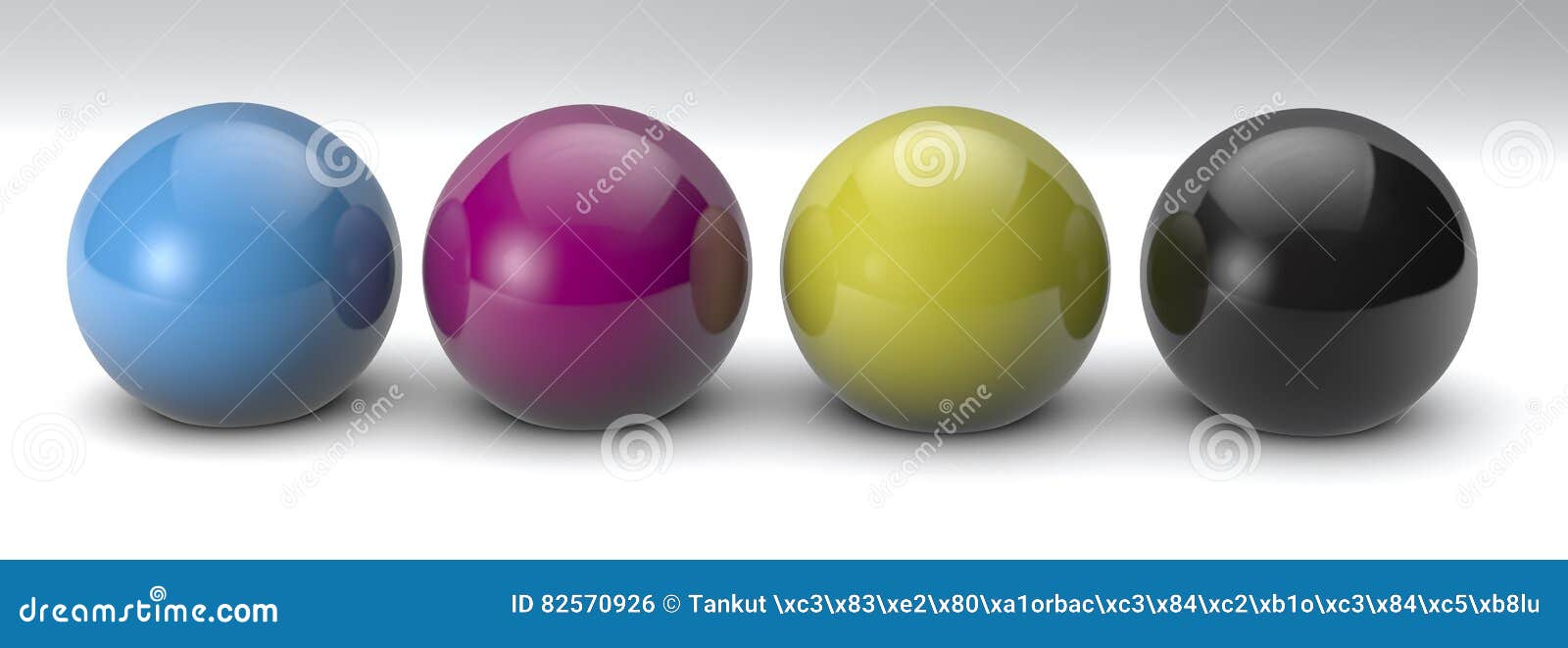 3D Spheres with CMYK Colours Stock Illustration - Illustration of ...