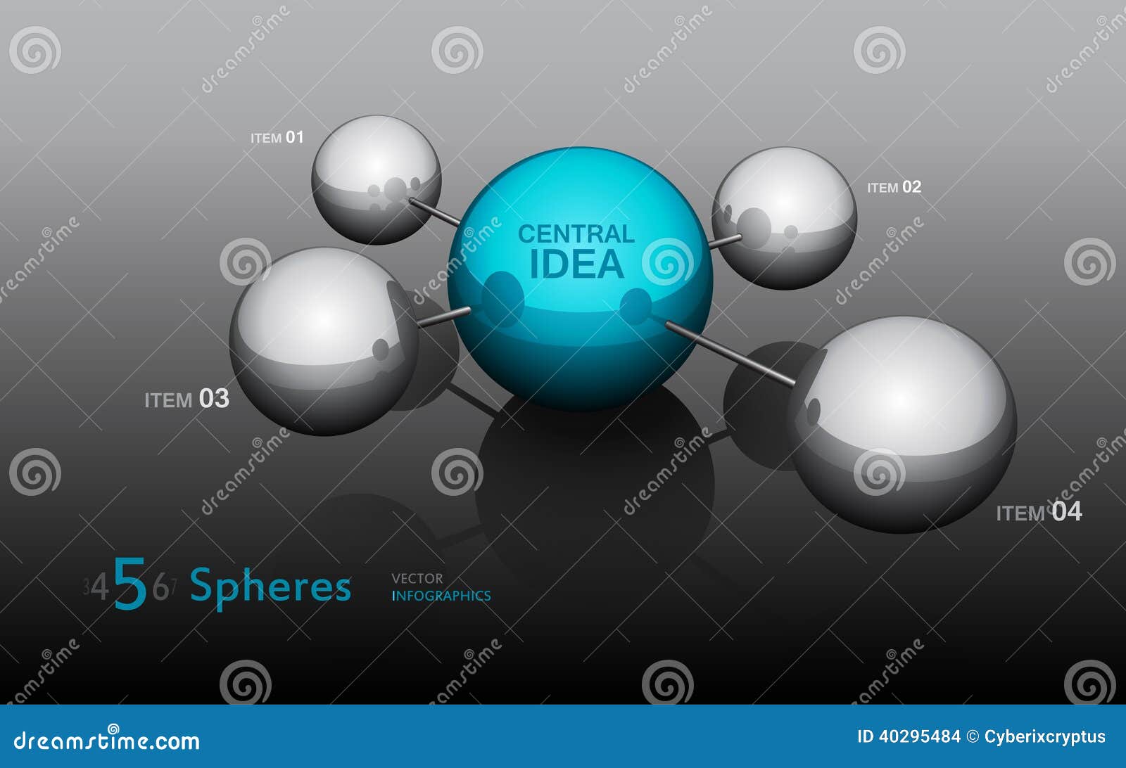 3D Spheres Infographics Template Stock Vector - Illustration of note ...