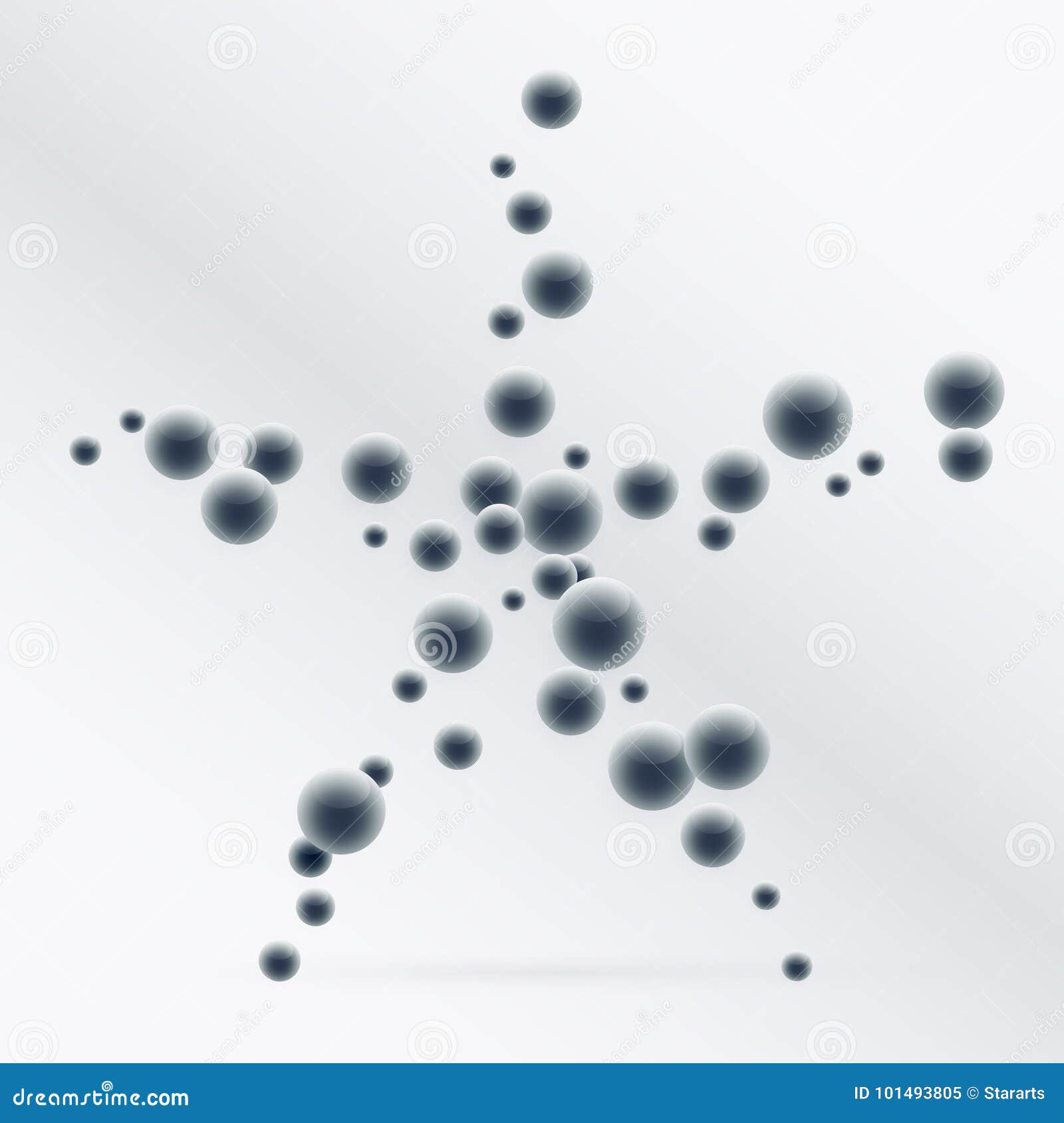 3d Spheres Making Star Shape Stock Vector - Illustration of future ...